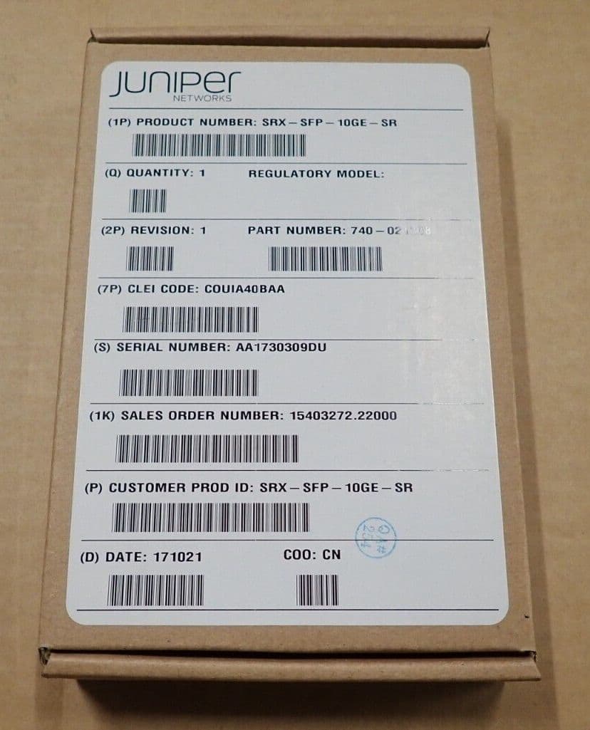 NEW Juniper SRX-SFP-10GE-SR 10GbE SR LC SFP Transceiver Module 740-021308