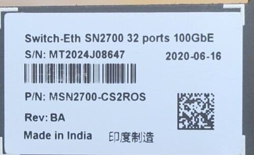 New Mellanox Spectrum SN2700 32 Port 100GbE Open Ethernet Switch MSN2700-CS2ROS