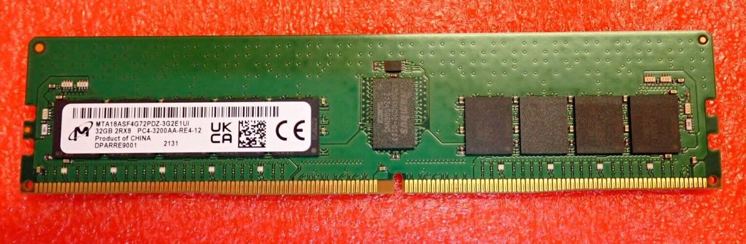 NEW Micron 32GB 2Rx8 DDR4-3200 REG ECC Server Memory MTA18ASF4G72PDZ ...