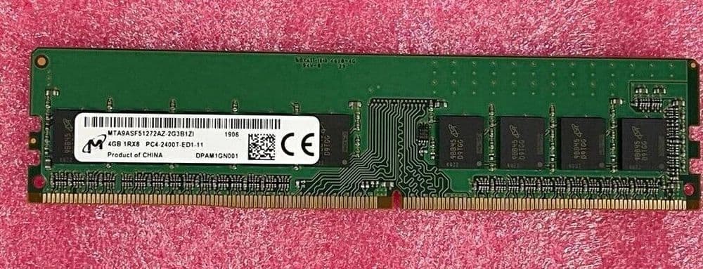 NEW Micron 4GB 1Rx8 DDR4-2400 PC4-19200 ECC 288P UDIMM RAM MTA9ASF51272AZ-2G3B1