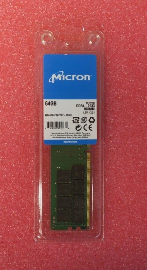 NEW Micron 64GB 2Rx4 DDR4-2933 RDIMM ECC REG Server Memory ...