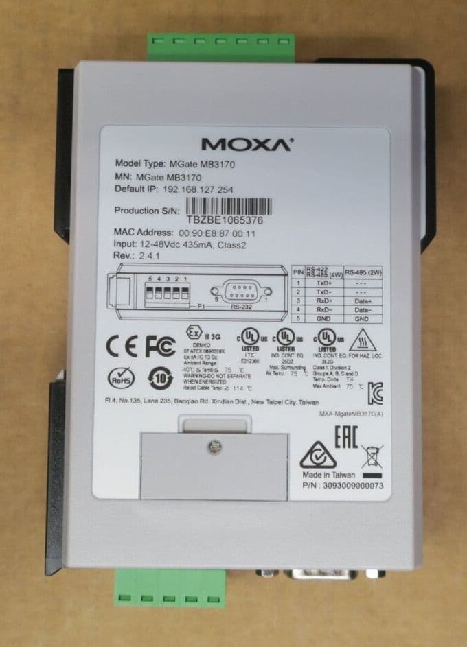 New Moxa Mgate Mb3170 1 Port Advanced Modbus Tcp To Serial