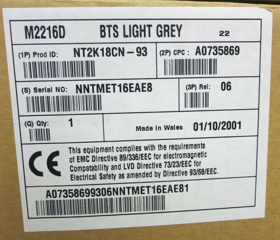 NEW Nortel Networks NT2K18CN-18 BTS Light Grey M2216D LCD Digital Telephone