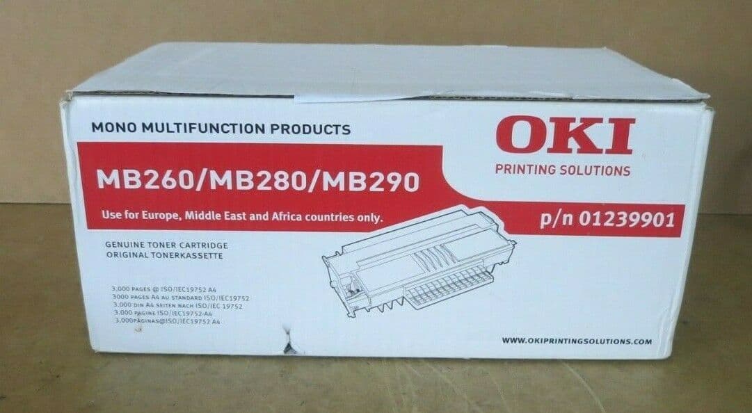 NEW OKI 01239901 Toner Cartridge 3 000 page for OKI MB260 MB280 MB290 ...