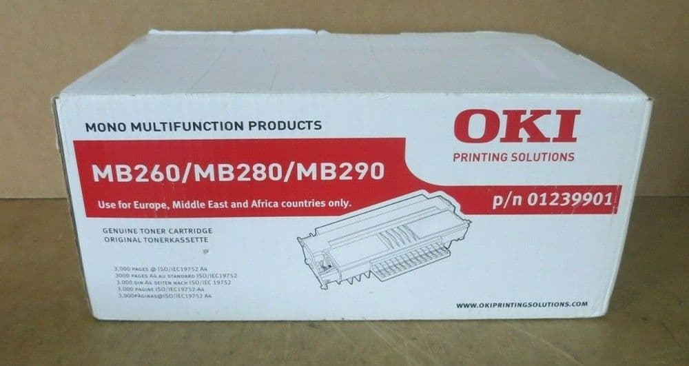 NEW OKI 01239901 Toner Cartridge 3 000 page for OKI MB260 MB280 MB290 ...
