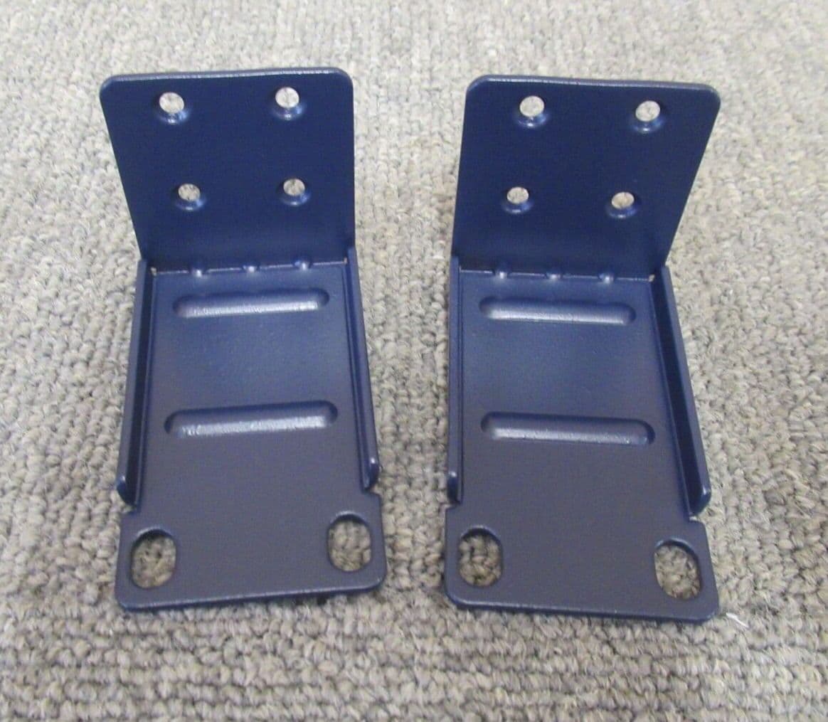 New Pair Of Left And Right Blue 1U Rack Mounting Ears With Screws