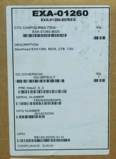 New Riverbed SteelFusion Edge 1260 Enterprise Edition Appliance EXA ...