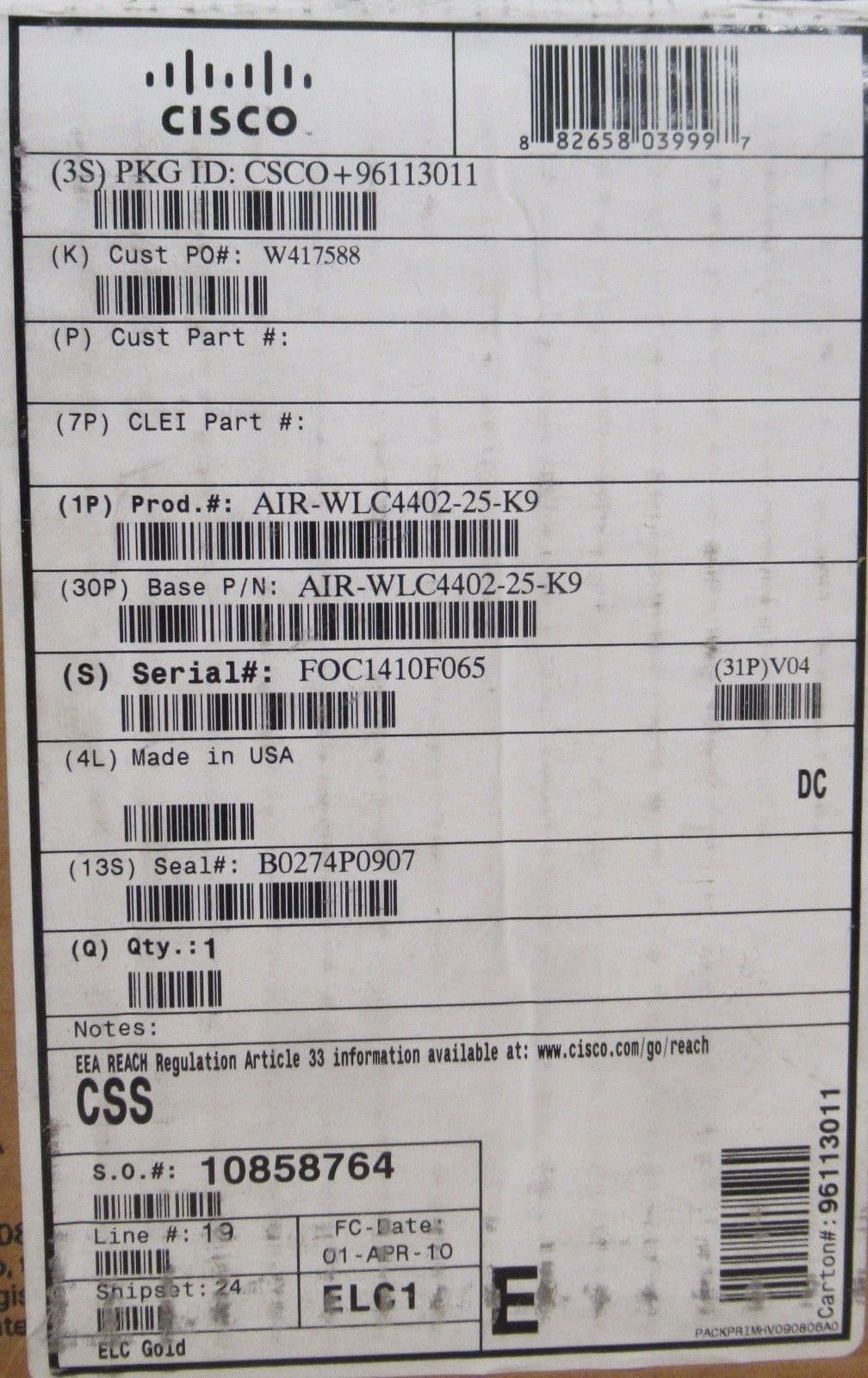 NEW SEALED Cisco AIR-WLC4402-25-K9 4400 Series Wireless Controller