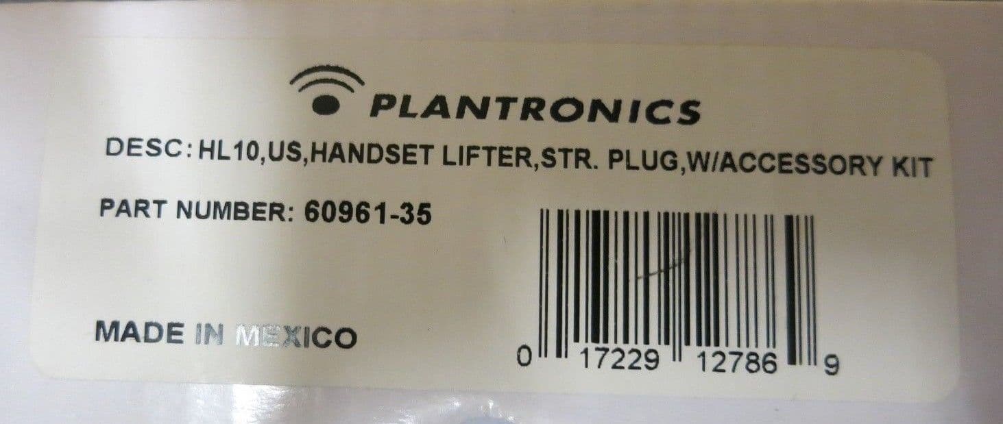 New Sealed Plantronics 60961-35 HL10 Savi Handset Lifter With Straight Plug