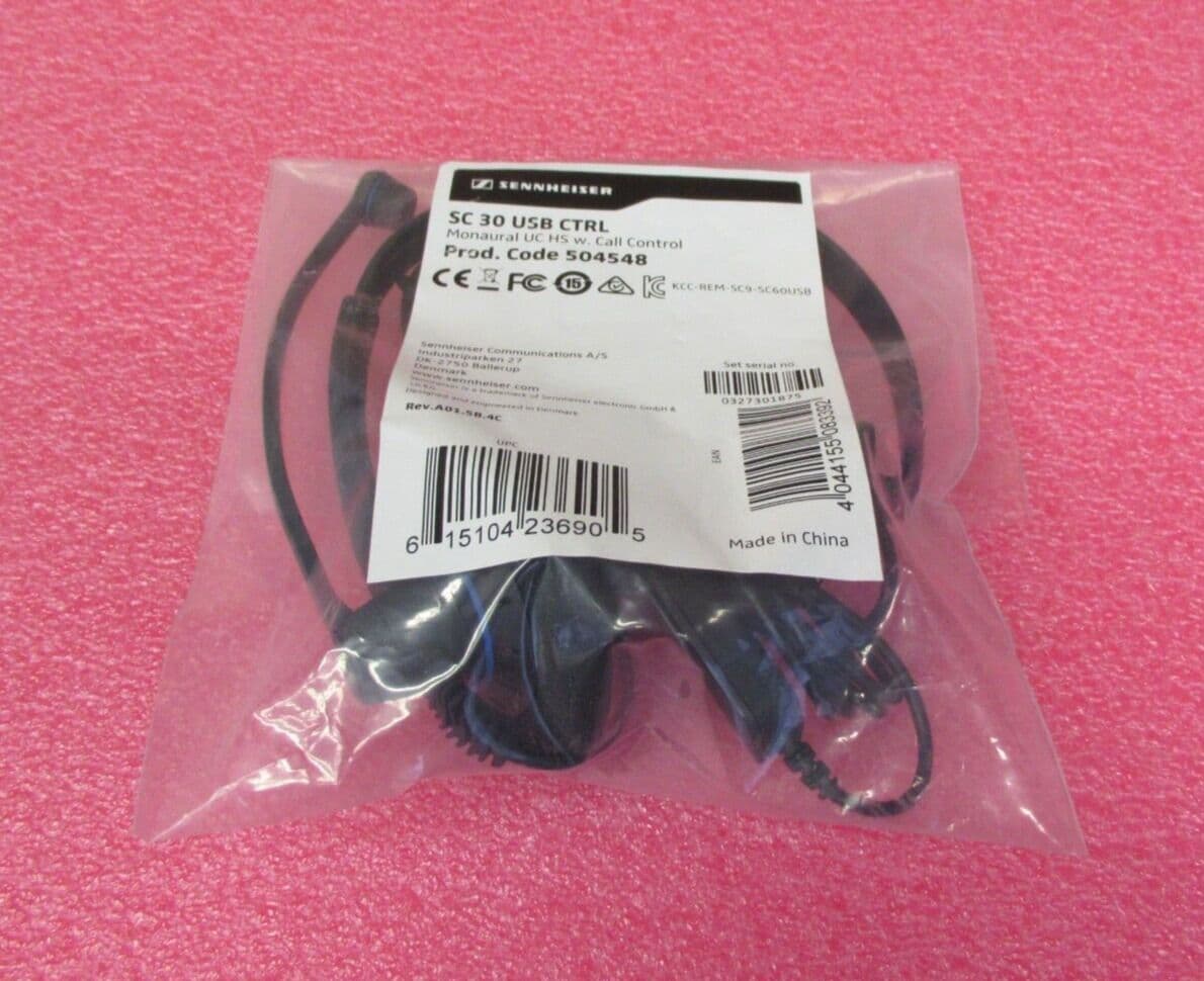 NEW Sennheiser KCC-REM-SC9-SC60USB 504548 SC30 USB Black Headband Headset