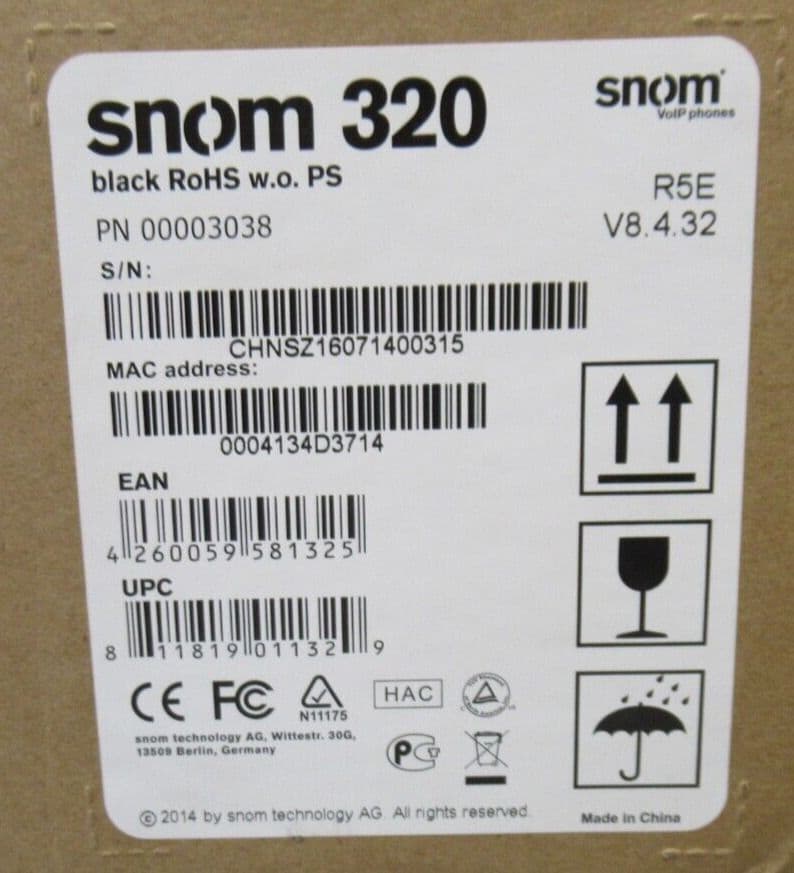 New Snom 320 00003038 VoIP SIP Digital Business Telephone Black