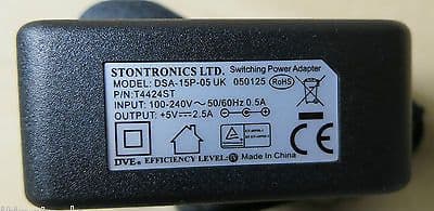 New - Snom AC Adapter 5V 2 5A - Power Supply DSA-15P-05 UK PSM11R-050-R