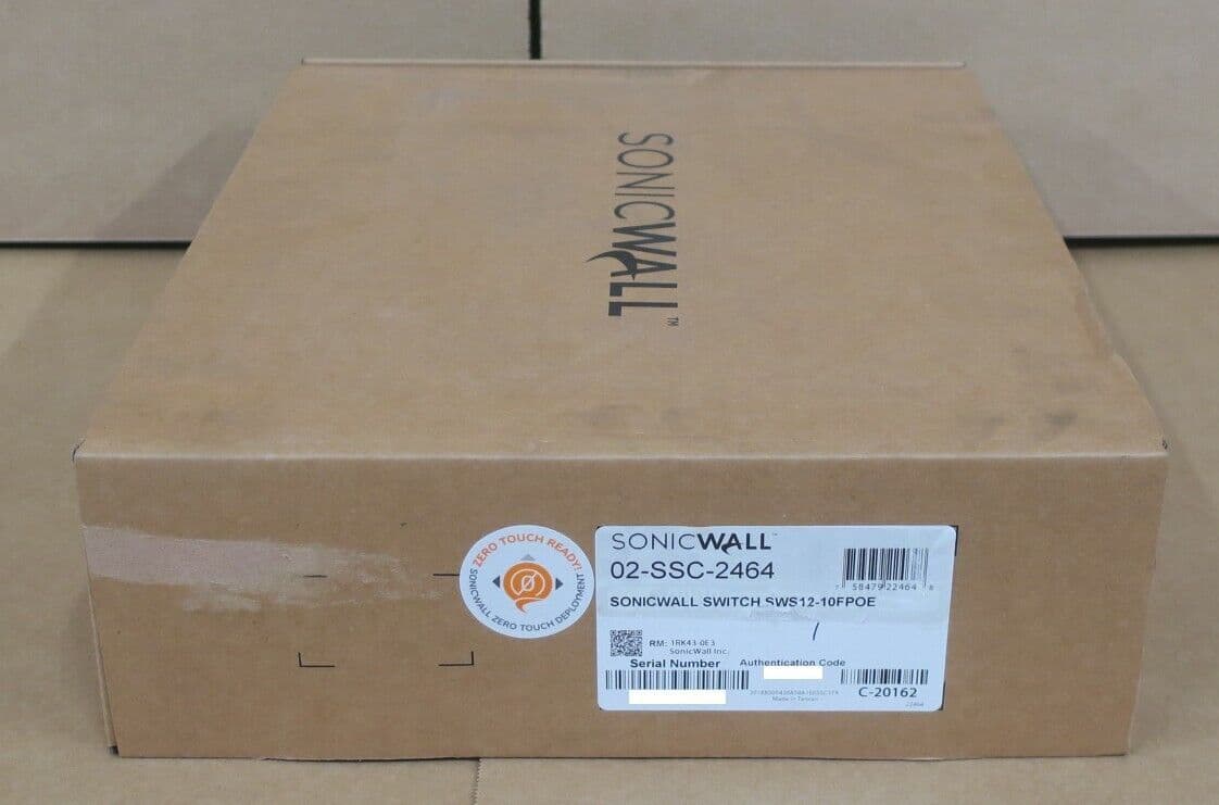 NEW SonicWall SWS12-10FPOE 10x 1Gb Ethernet PoE 2x 1GbE SFP L2 Managed ...