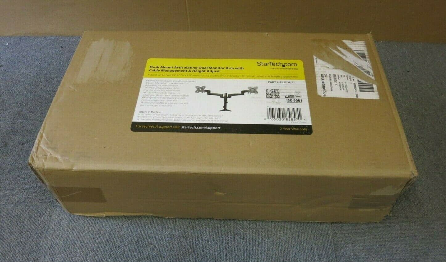 New Startech ARMDUAL Desk Mount Articulating Dual Monitor Arm Cable ...