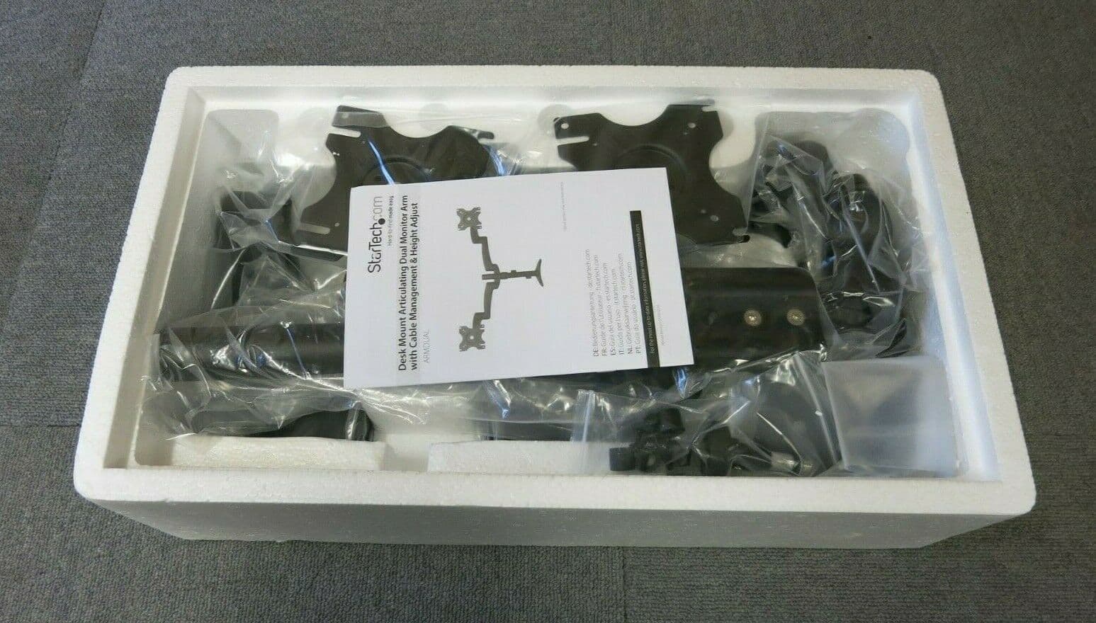 New Startech ARMDUAL Desk Mount Articulating Dual Monitor Arm Cable ...