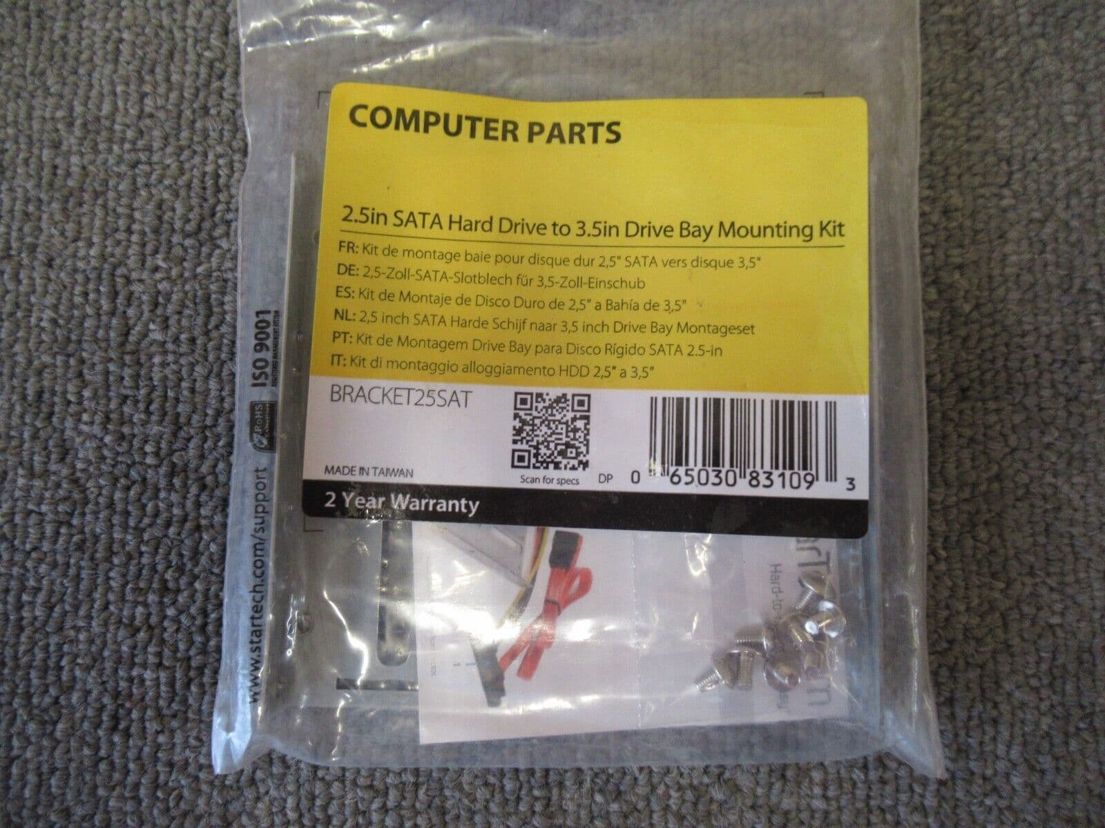 New StarTech BRACKET25SAT 2 5-inch to 3 5-inch SATA Hard Drive Bay ...