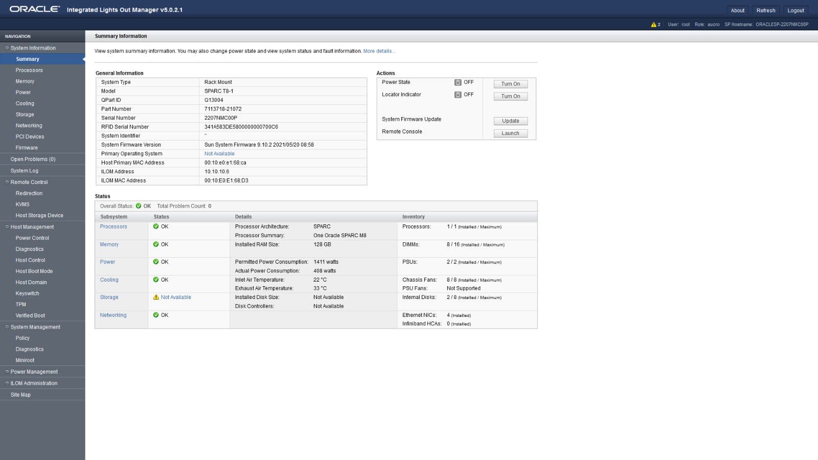New SUN Oracle SPARC T8-1 1x 32-Core 5 0GHz 128GB RAM 2 x 800GB SSD