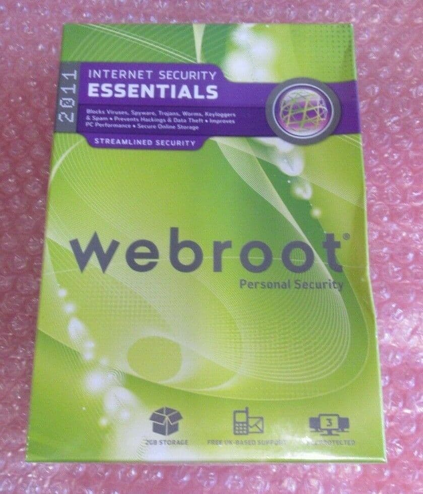 New Webroot Internet Security Essentials Personal Security PC 2011