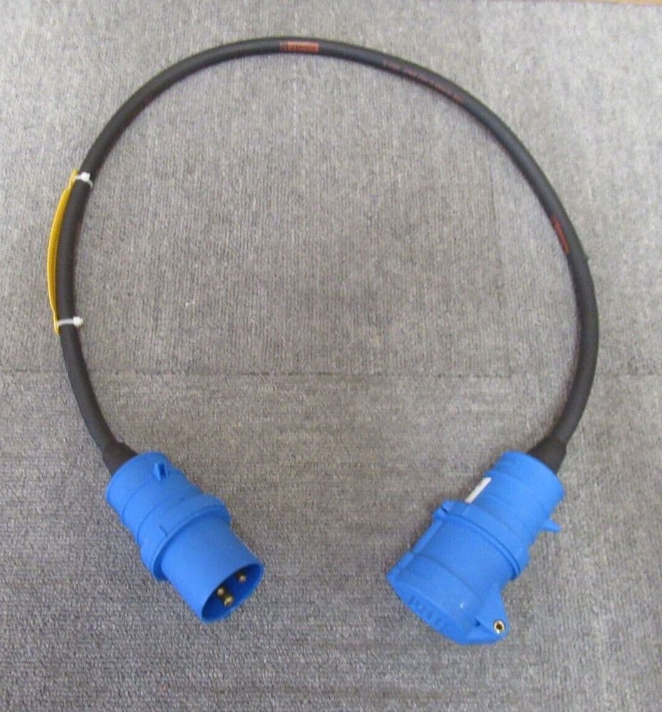 Newlec IP44 240V 16A Blue Commando Plug Male To Female 1M Socket ...