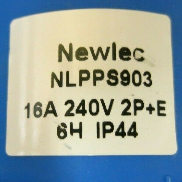 Newlec IP44 240V 16A Blue Commando Plug Male To Female 2M Socket ...