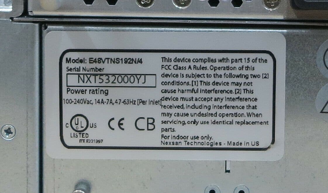Nexsan E48VT Unified Hybrid Storage RAID Array 48-Bay 2xController ...