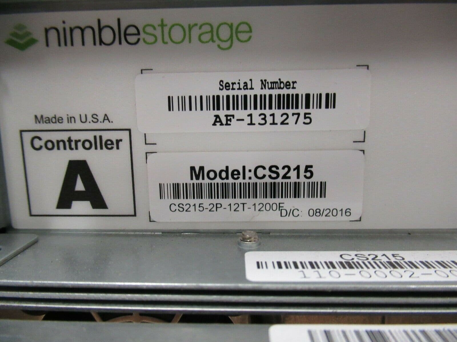 Nimble Storage CS215 CS215-2P-12T-1200F 2xControllers 2x1200W SAS ...