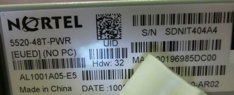 Nortel Networks 5520-48T-PWR Baystack Gigabit 48 port Ethernet Switch PoE
