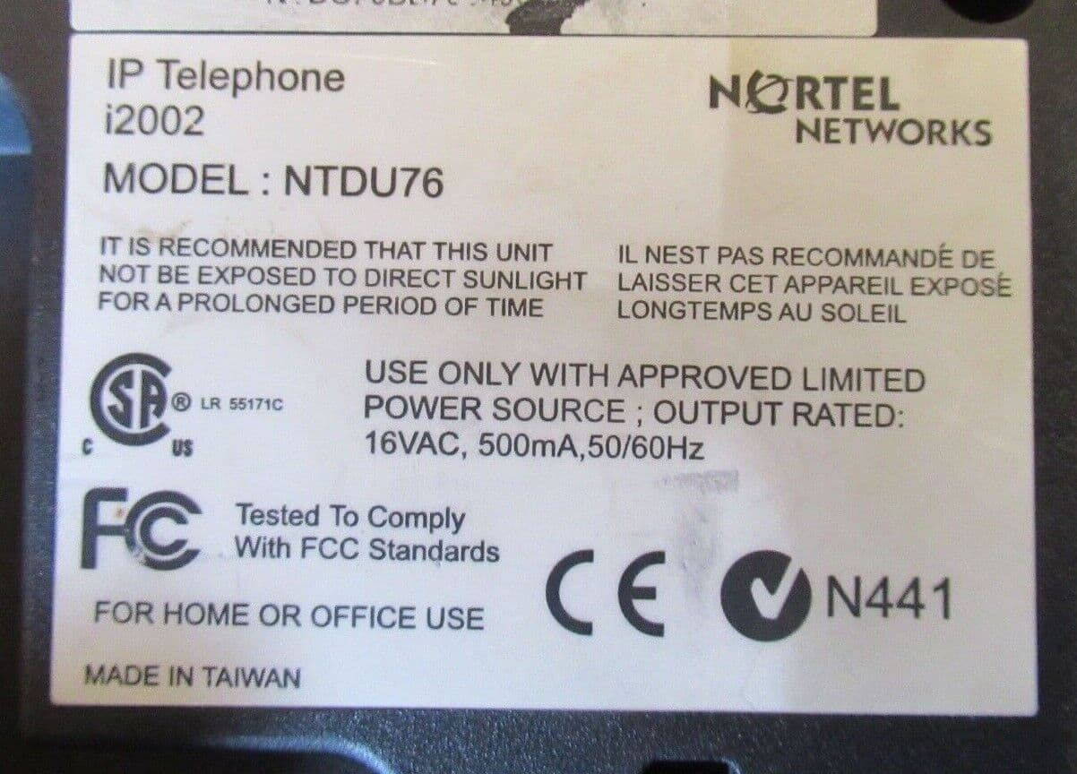 Nortel Networks NTDU76 i2002 IP PoE Desktop Speakerphone Charcoal With Stand