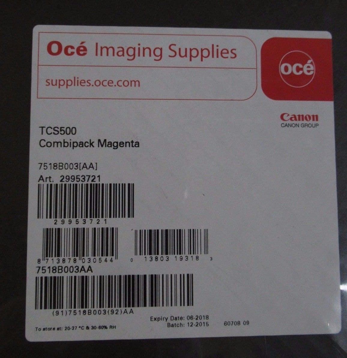Oce 29953721 TCS500 TCS300 Magenta 400ML Ink amp Print Head Combipack