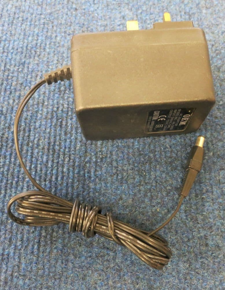 OEM AA-1283D UK 3 Pin Plug Socket AC Power Adapter Charger 12V 830mA
