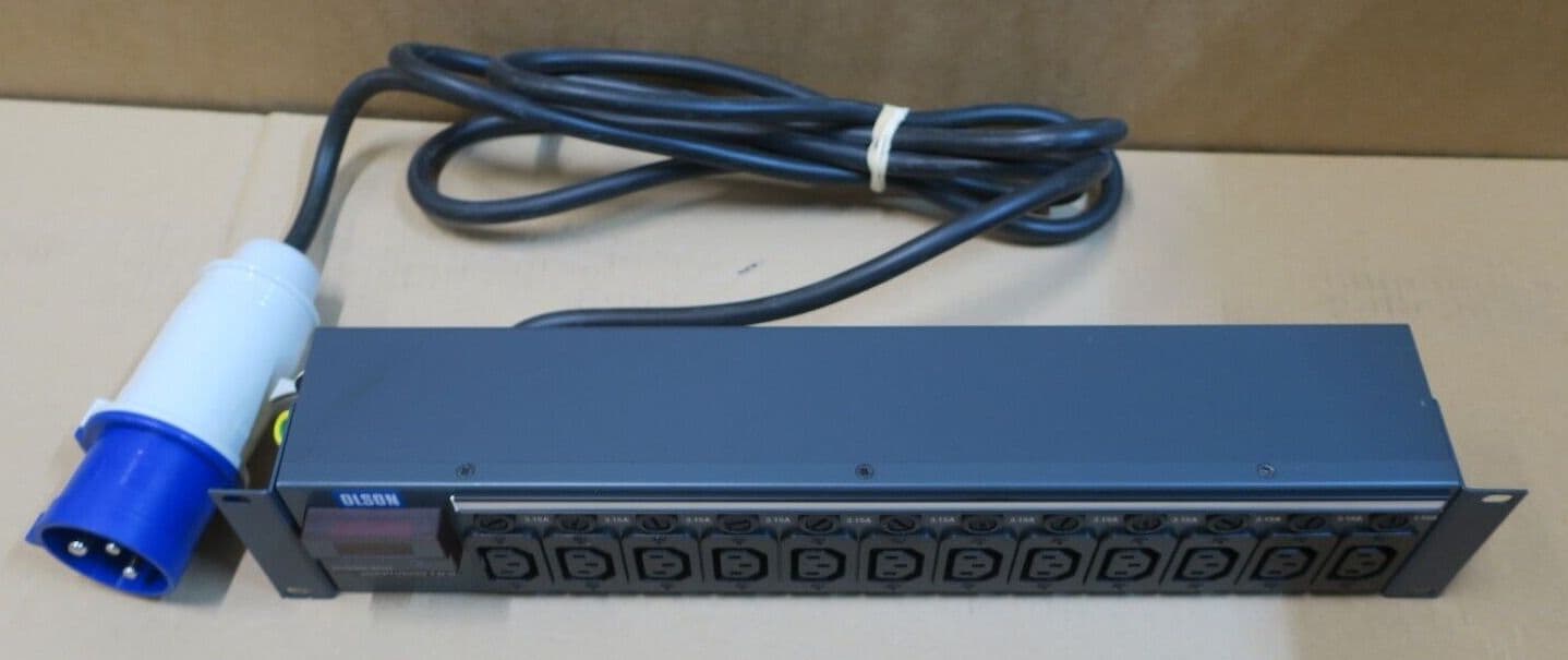 Olson PM/KNBT/32 12 Way 19 2U 32A Unswitched Power Metered C13 240v PDU ...