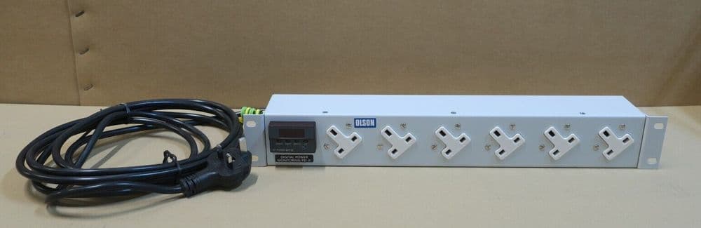 Olson PM1027/13 6 Way 19 1 5U 13A Unswitched Power Metered 13A UK Plug ...
