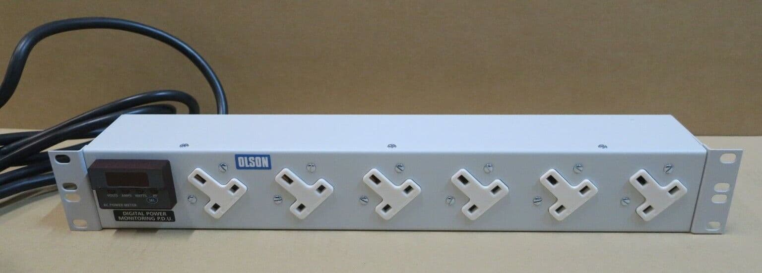 Olson PM1027/16 6 Way 19 1 5U 16A Unswitched Power Metered 13A UK Plug ...