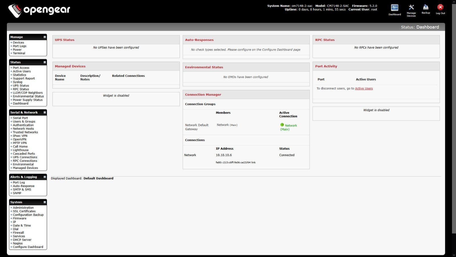 Opengear CM7100 48x RJ45 RS-232 Serial Port Console Manager CM7148-2-SAC