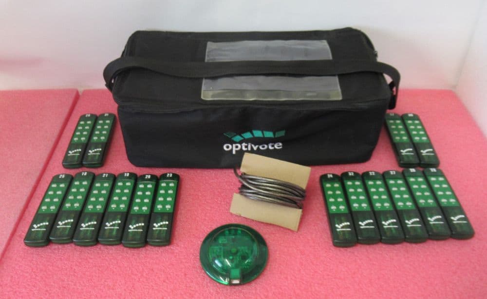 Optivote RF8 USB Radio Frequency Receiver Unit And 16 Handsets Green