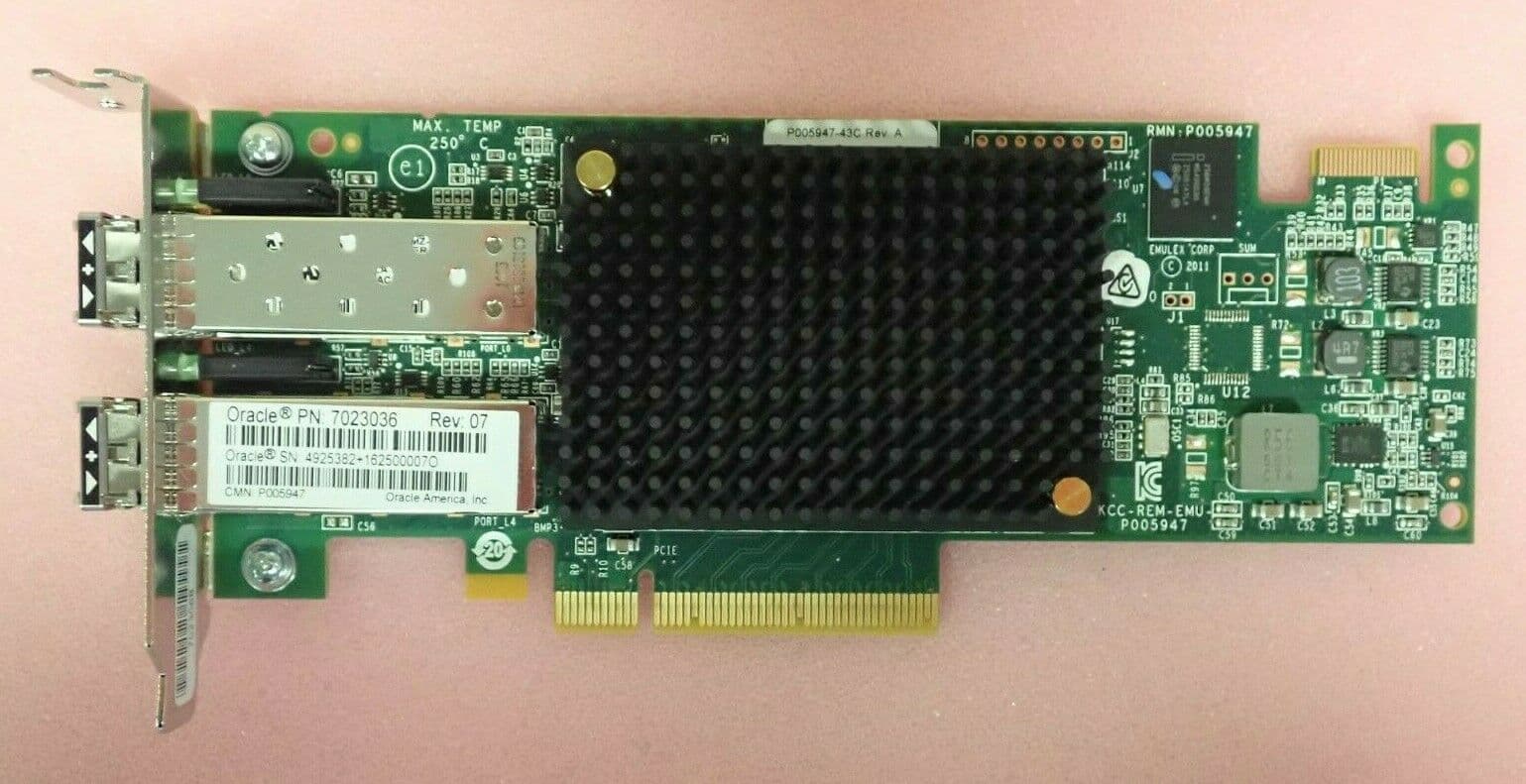 Oracle LPE16002 Dual Port 16Gb/s SFP FC Network Adapter Card 7023036 2x SFP