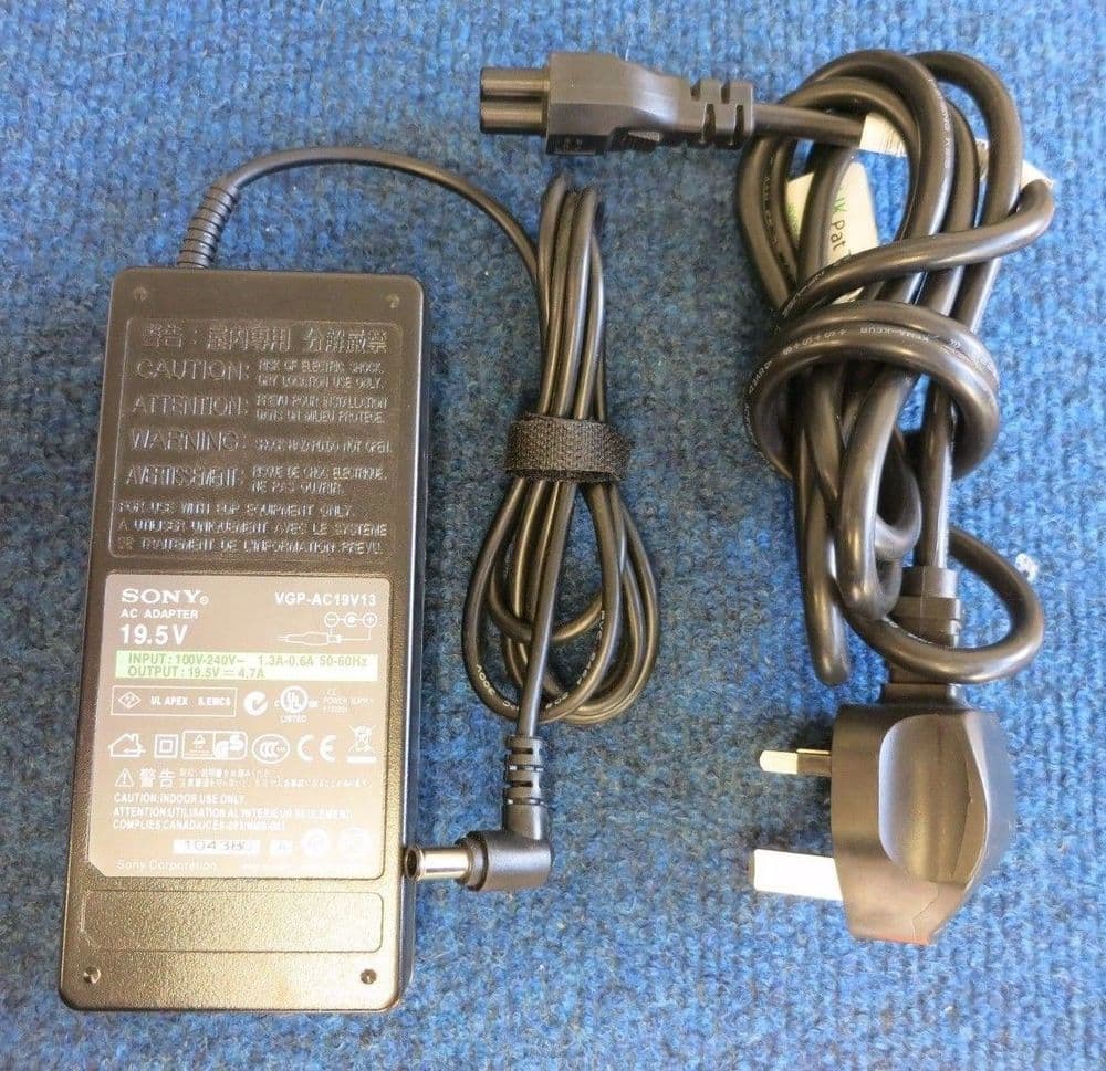Original Sony Vaio VGP-AC19V13 AC Power Adapter Laptop Charger 90W 19 ...