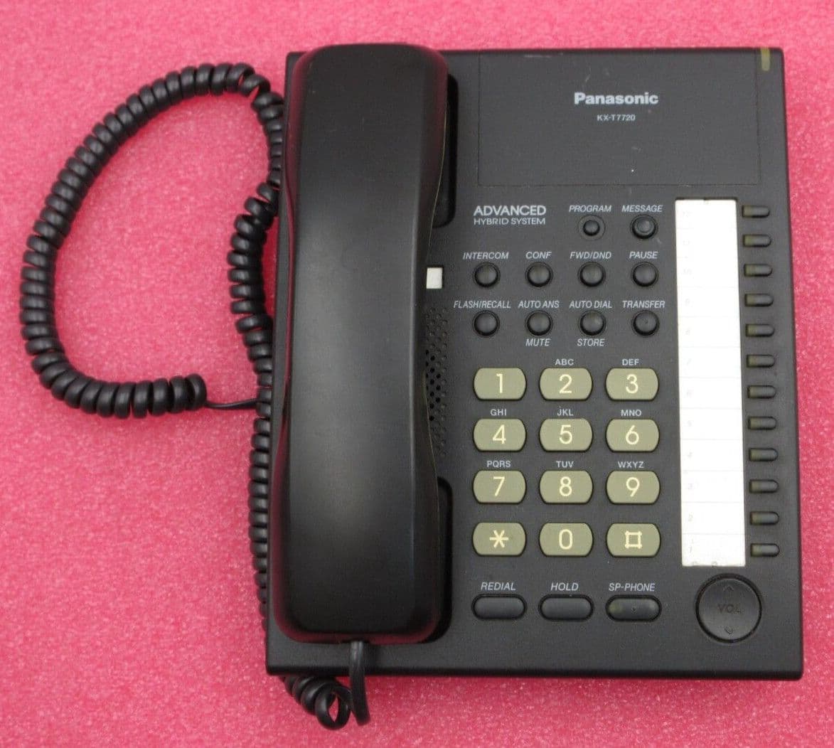 Panasonic KX-T7720E-B Black Advanced Hybrid Telephone phone LCD KX ...