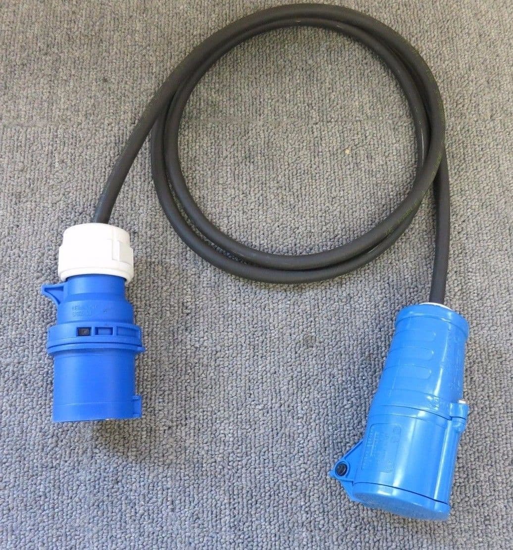 PCE IP44 230V 16A Blue Commando Plug Male To Female 1 5M Socket ...