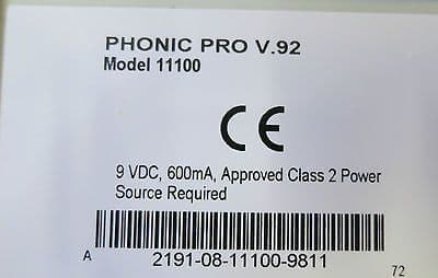 Phonic Pro V 92 Modem Model 11100 Serial Modem Networking Equipment