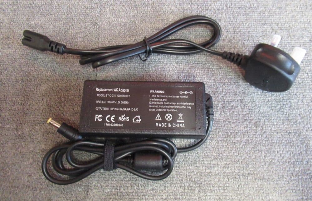 PK Power ST-C-075-12000600CT AC Power Adapter 72W 12V 4 5A/5A/6A