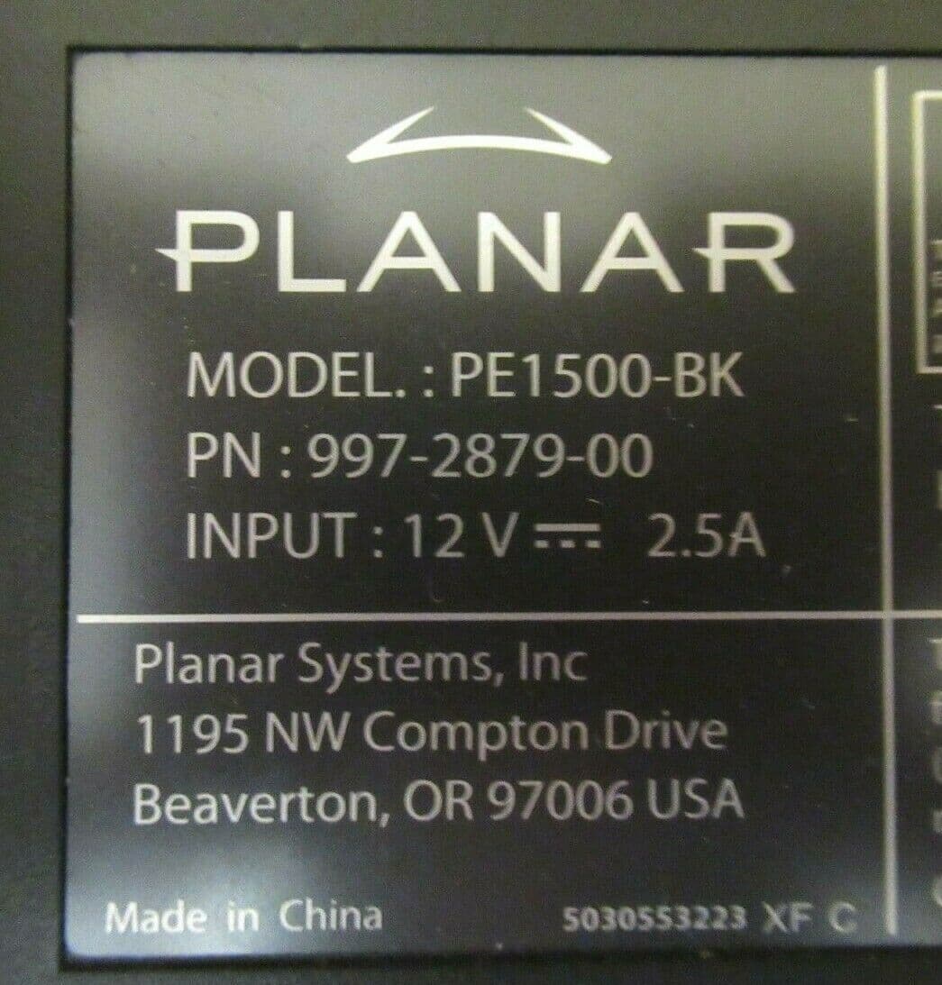 Planar PE1500-BK 997-2879-000 Black 15" LCD TFT Flat Screen Monitor