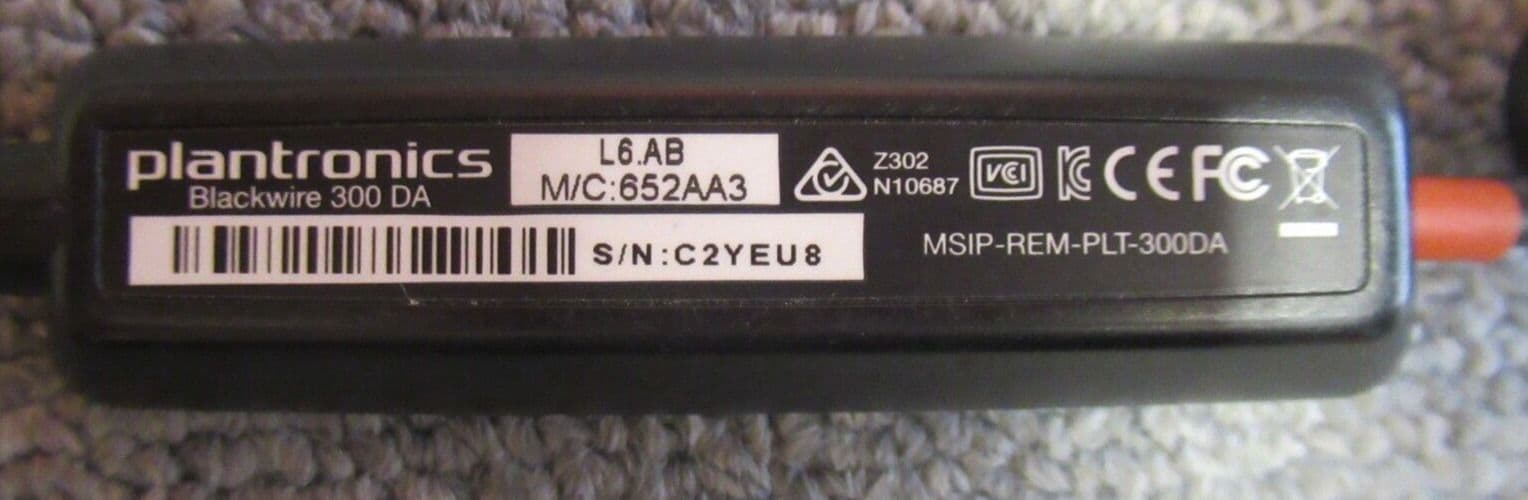 Plantronics Inline USB-A Control Headset Cable For Blackwire 300DA ...