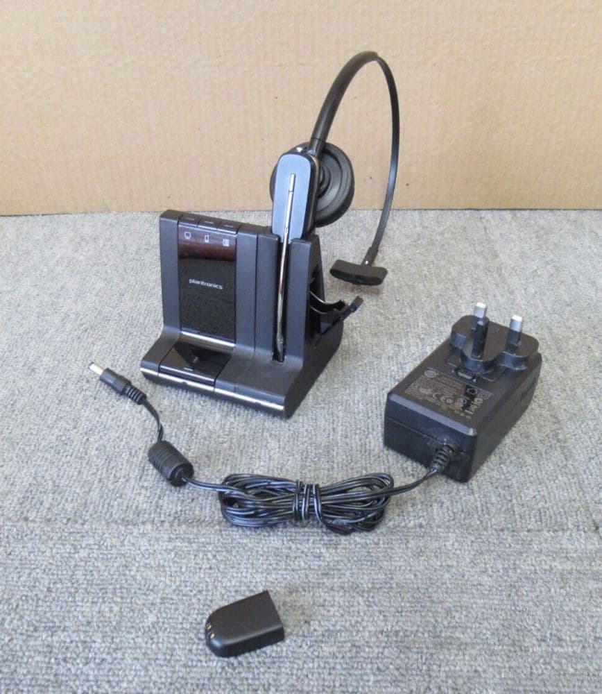 Plantronics W02A Bluetooth Wireless Headset With Dock Adapter & Spare ...