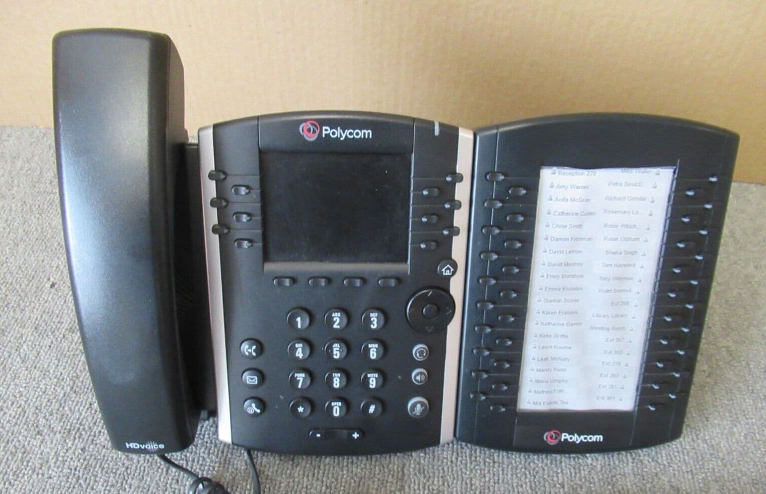 PolyCom VVX-410 2201-46186-001 IP Desk Phoe With Expansion Module 2201 ...