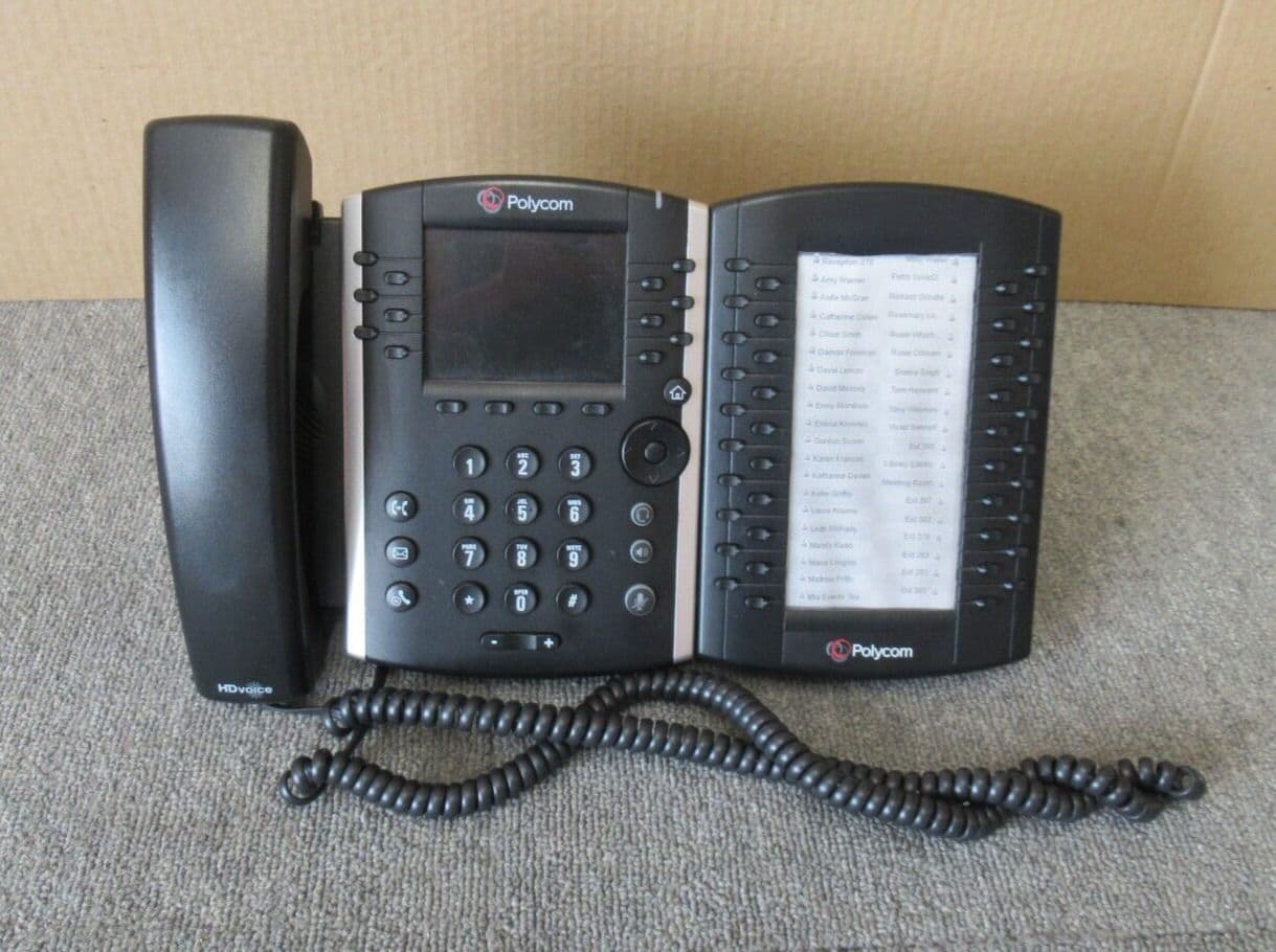 PolyCom VVX-410 2201-46186-001 IP Desk Phoe With Expansion Module 2201 ...