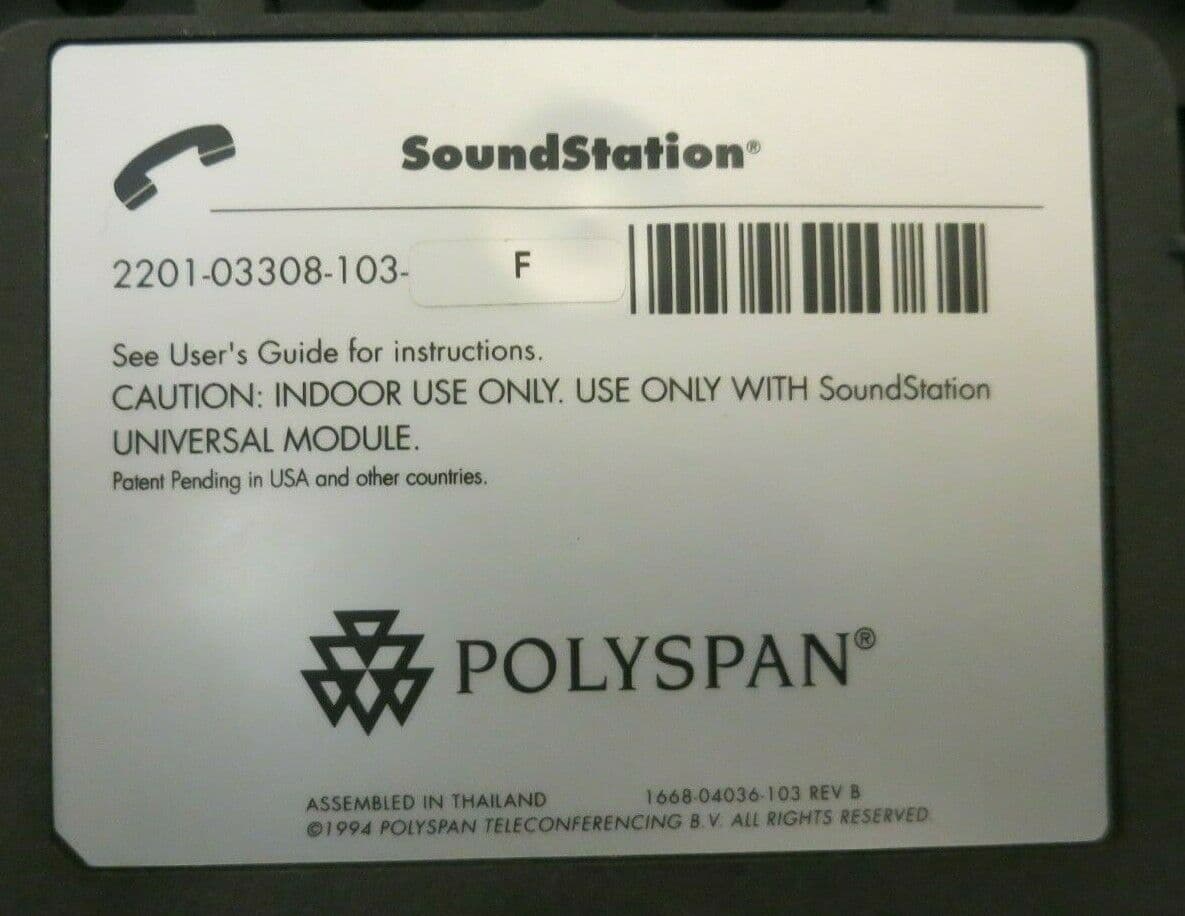 PolySpan 2201-03308-103-F 2201-00450-101-A SoundStation Conference Phone