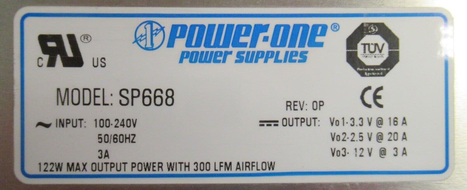Power-One SP668 Power Supply 122W 100/240V-AC 3A 50/60Hz PSU