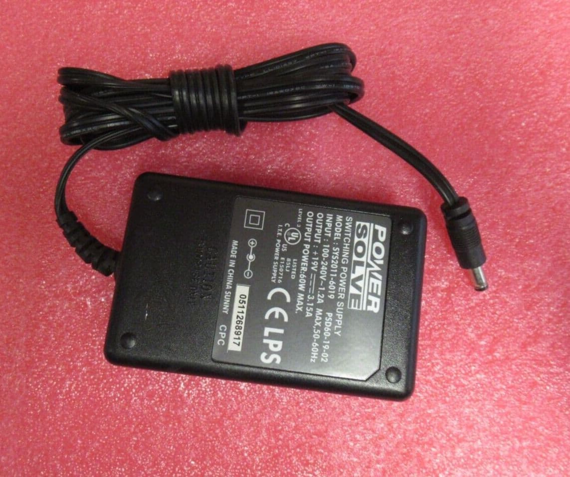 Power Solve SYS2011-6019 PSD60-19-02 Switching AC Power Adapter 60W 19V ...