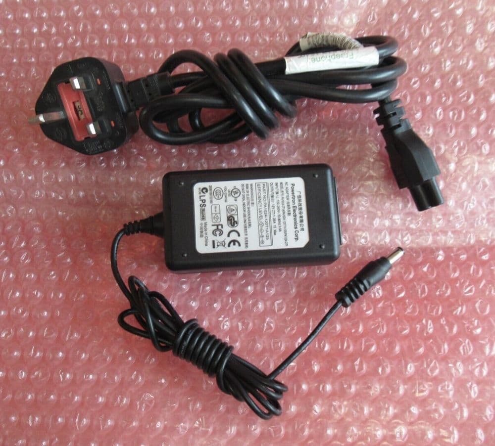 Powertron Electronics PA1024-120T1A125/PA1024-2T1 AC Power Adapter 15W ...